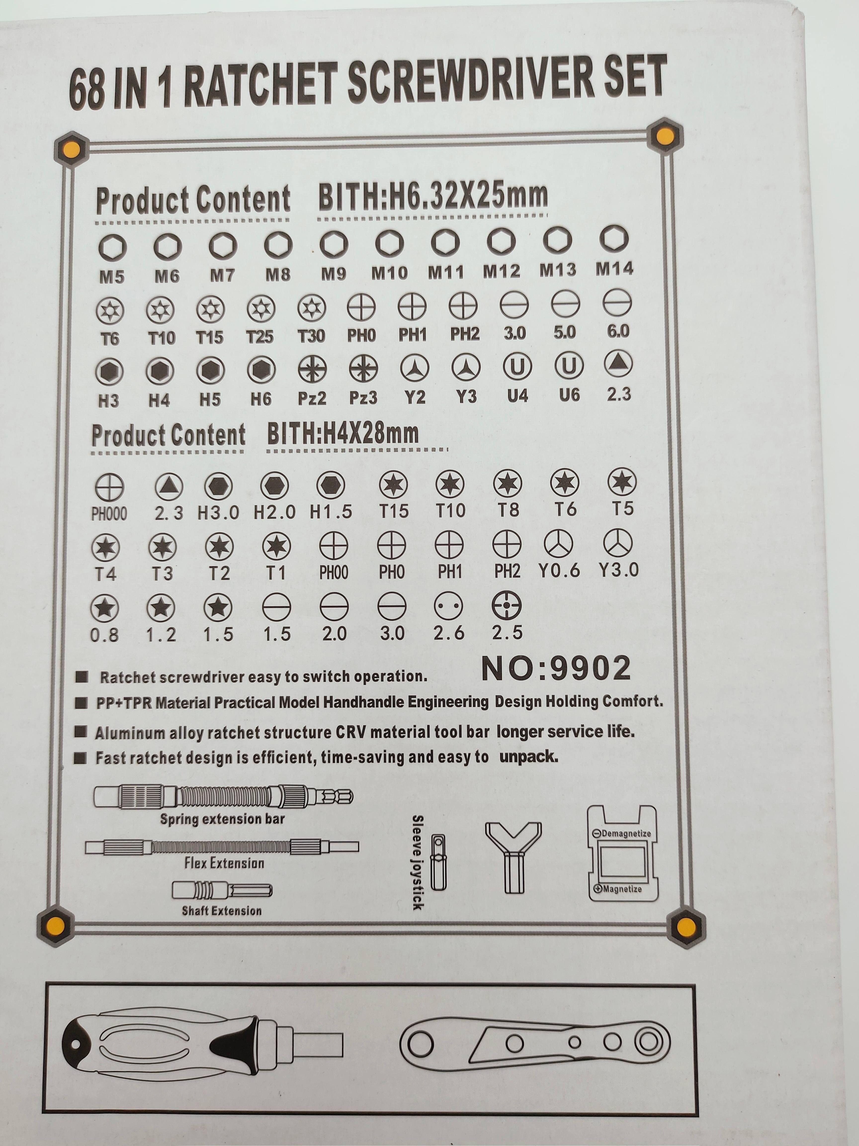 Oem Yellow 68 In 1 Ratchet Screwdriver Set With Sockets And Bits For Diy - China Wholesale ...