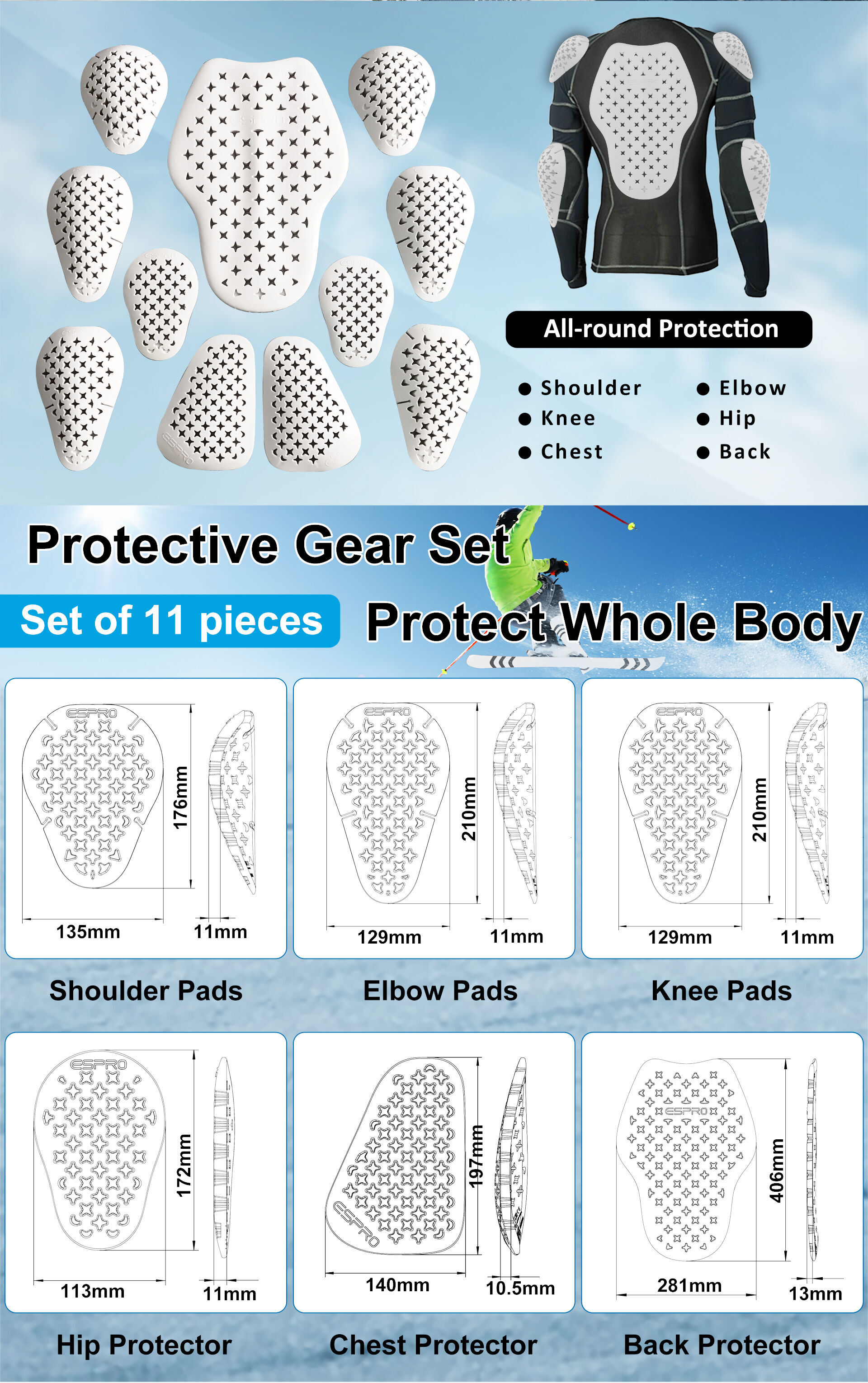 Odm Ce Level 1 Knee Skating Protector Armor Insert Pads For Motorcycle ...