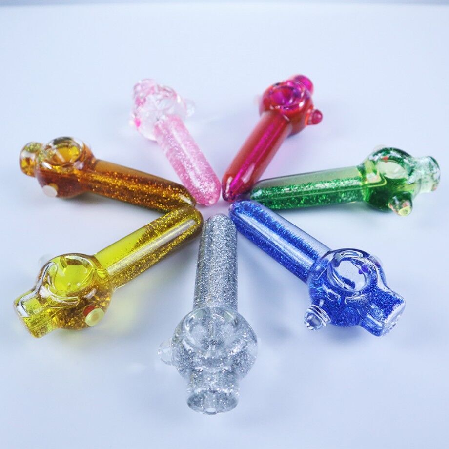 4.3" Liquid Pipe Glass Smoking Pipe Hand Pipe Freezable Tobacco Pipe ...
