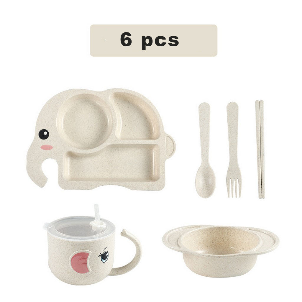 Kids Dinnerware Set Wheat Straw Baby Feeding Set For Kids And Toddlers ...