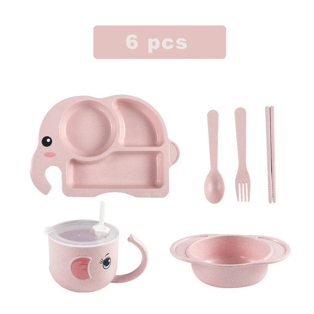 Kids Dinnerware Set Wheat Straw Baby Feeding Set For Kids And Toddlers ...