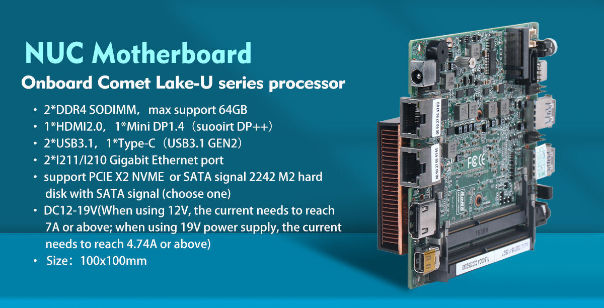 Nuc Board Mini Pc Mainboard I3/i5/i7 Processor 2lan Port Computer Motherboard 10th Generation ...
