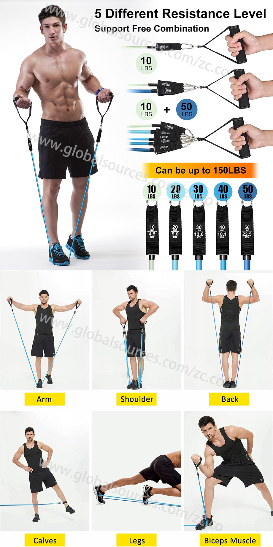 Buy Wholesale China 19pc Regular Yoga Tube Sets,resistance Band ...