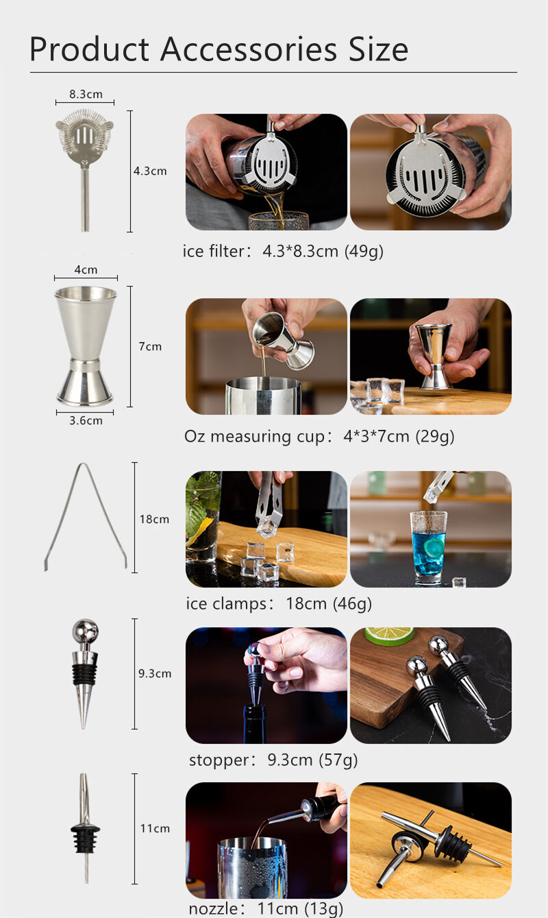 Customizable Bar Accessories Set Stainless Steel High Quality Bar Tools ...