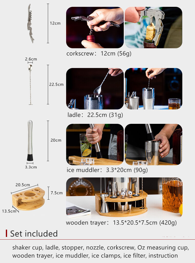 Customizable Bar Accessories Set Stainless Steel High Quality Bar Tools ...