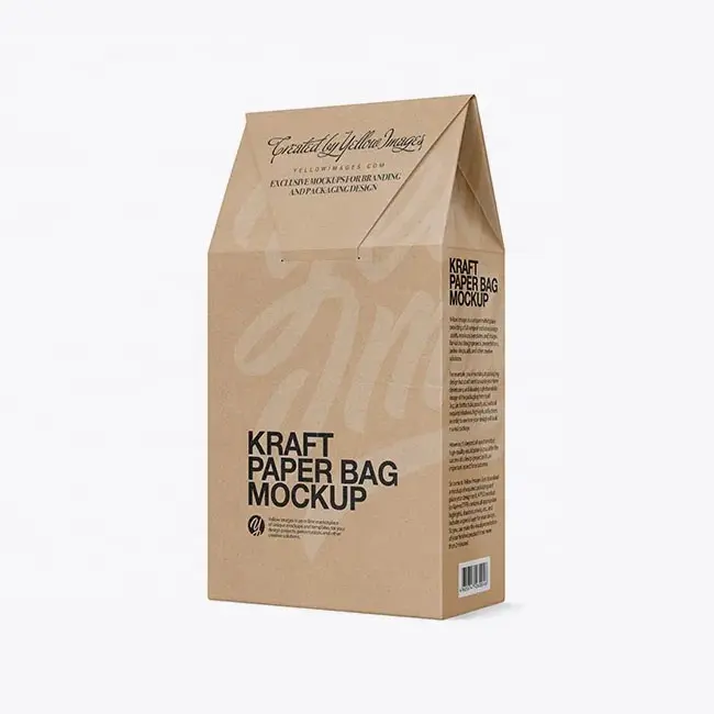 Custom Printed Design Packing 500 Brown Kraft Flat Bottom Paper Empty ...