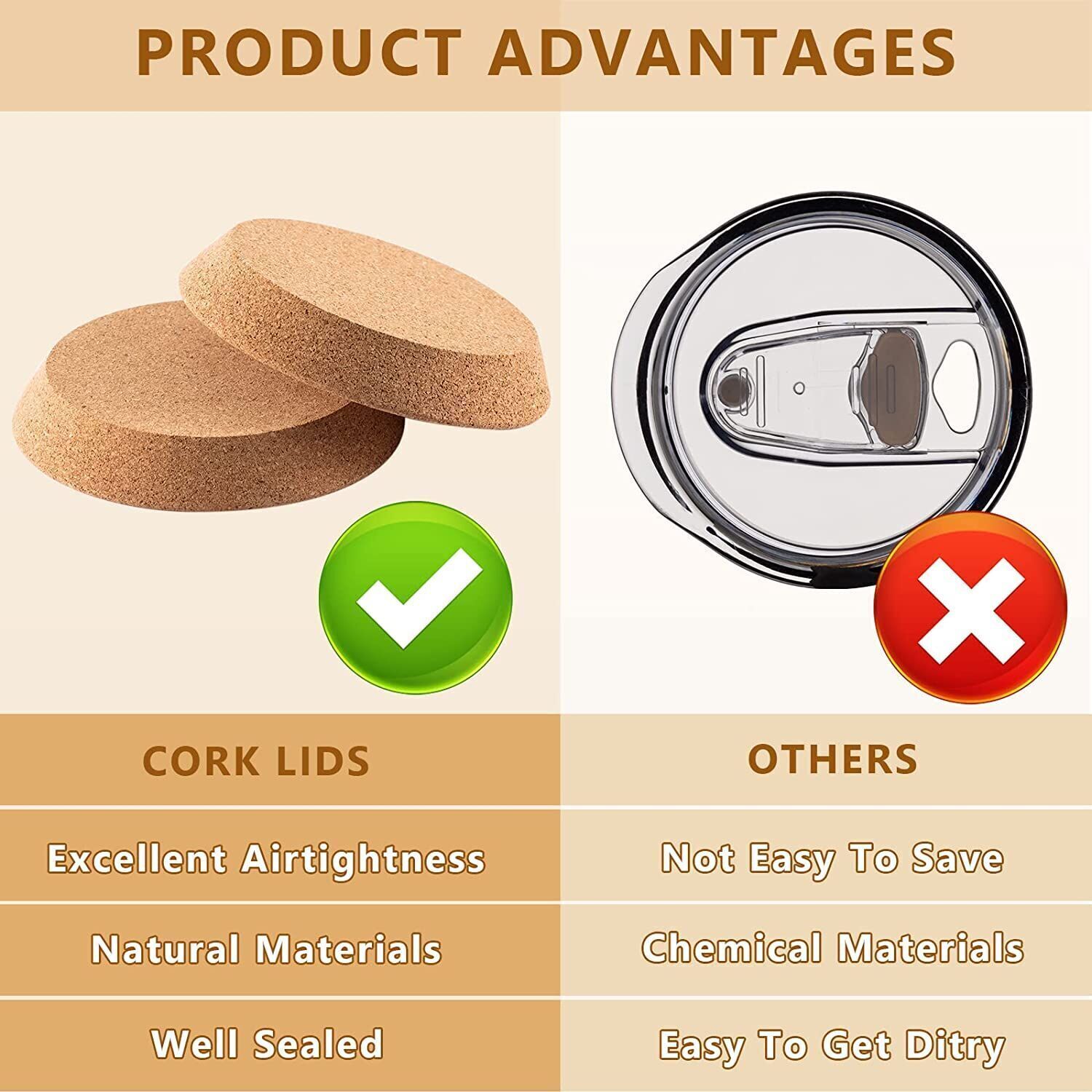 Buy Wholesale China Wholesale Custom Size Cork Lids Large Tapered Cork ...