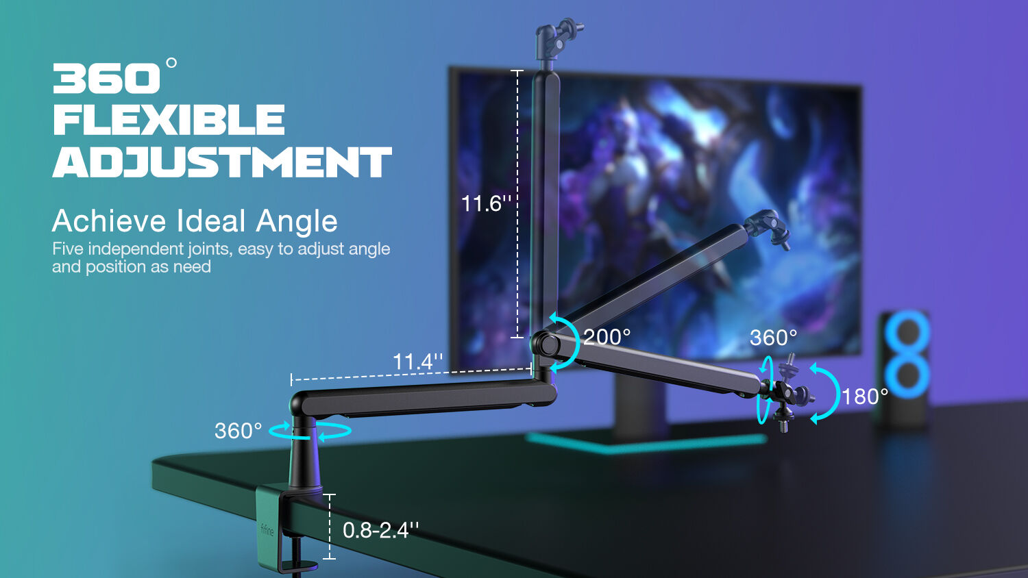 Fifine Bm88 Microphone Boom Arm Stand Boom Arm Microphone Stand ...