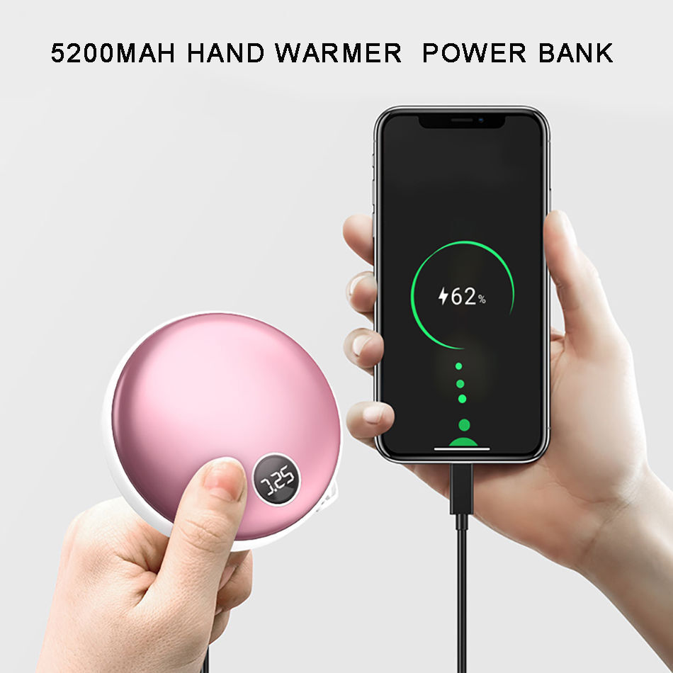 Rechargeable Hand Warmers Power Banks 5200mah Electric Portable Pocket ...