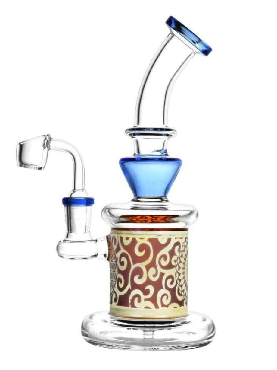 9 Inches Sandblasted Etched Dab Rig Glass Bong - Buy China Wholesale ...