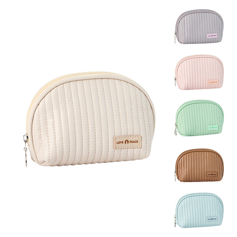 Buy Wholesale China Small Makeup Bag Pu Striped Leather Cosmetic Bag, Portable Travel Makeup ...