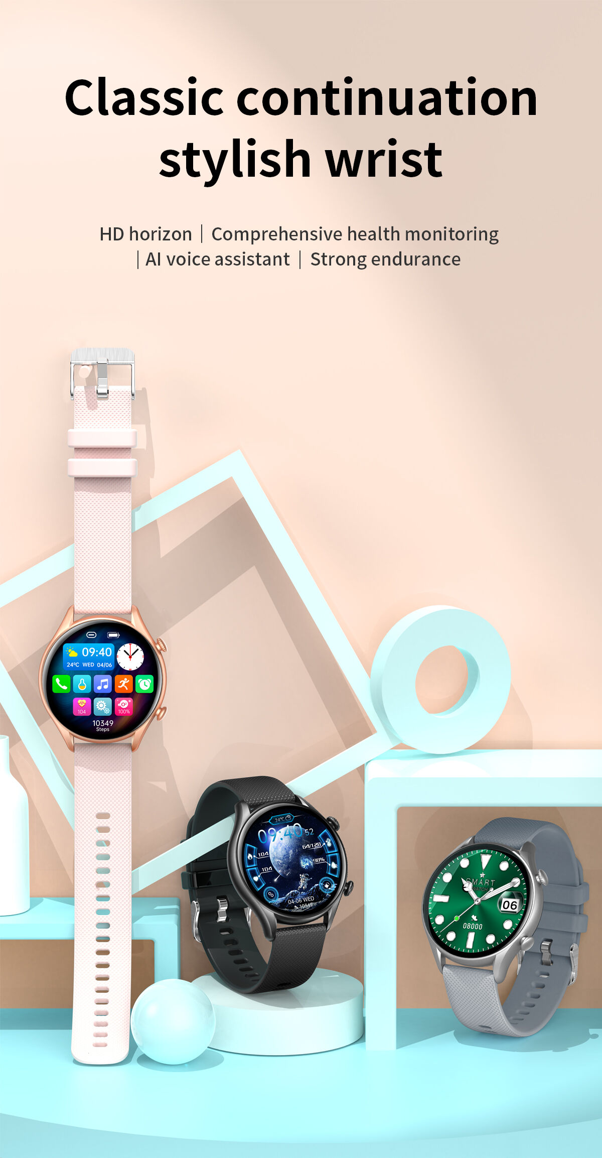Smart Watch Rtl8763e 1.32inch 360*360 Heart Rate Monitoring Waterproof ...