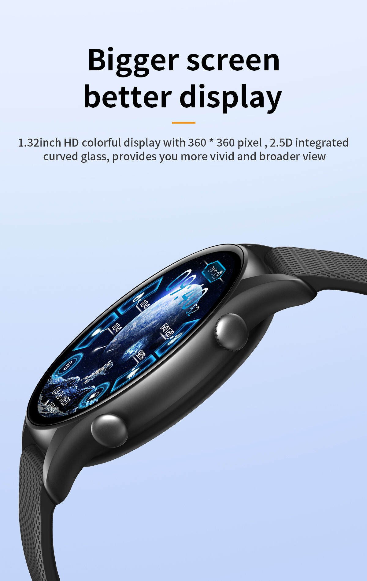 Smart Watch Rtl8763e 1.32inch 360*360 Heart Rate Monitoring Waterproof ...