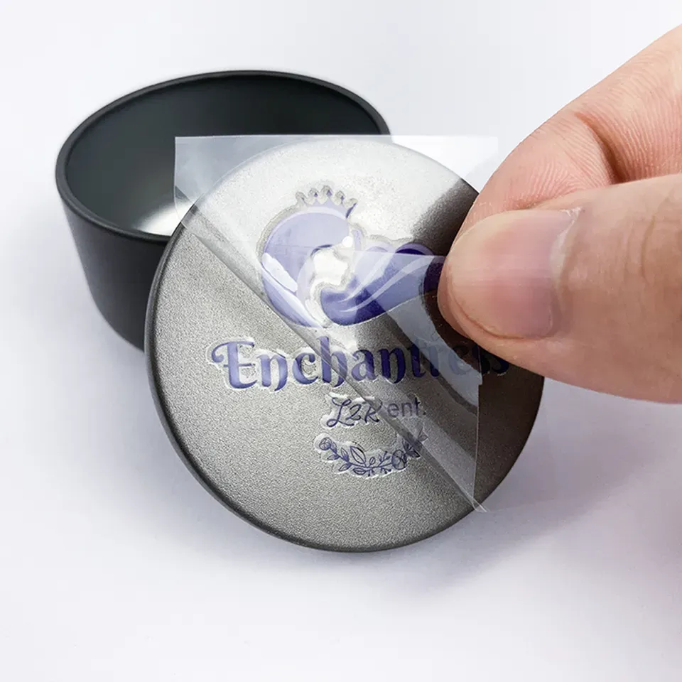 Supplies Custom Uv Mirror Transfer Label Emboss Tin Jar Self Adhesive ...