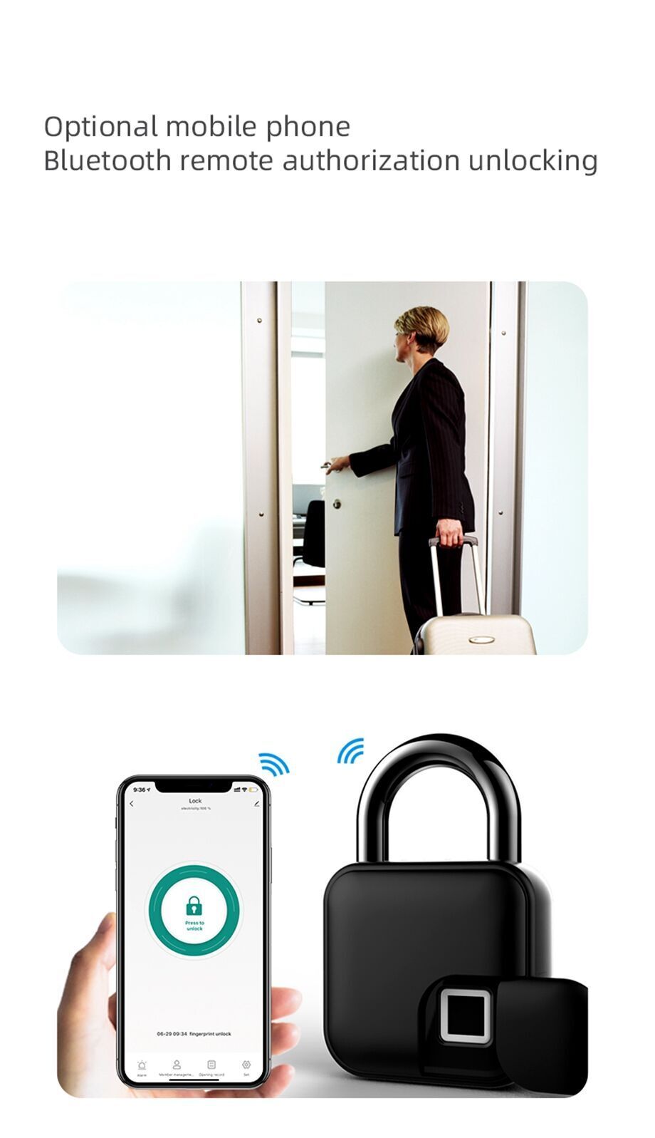 Buy Wholesale China Toposon Fingerprint Padlock Dhiedas Padlock With ...
