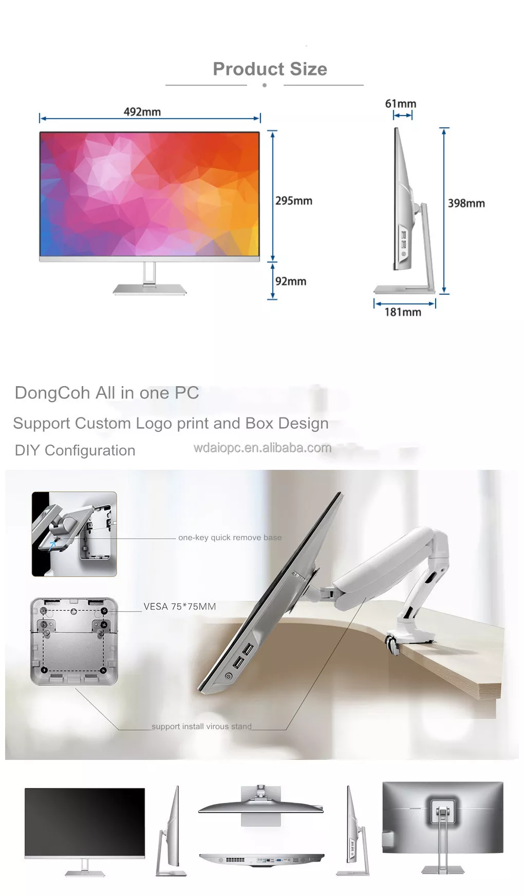 Wholesale All In One Pc I7 I5 Desktop Computer Cheap 21.5inch 23.8inch ...