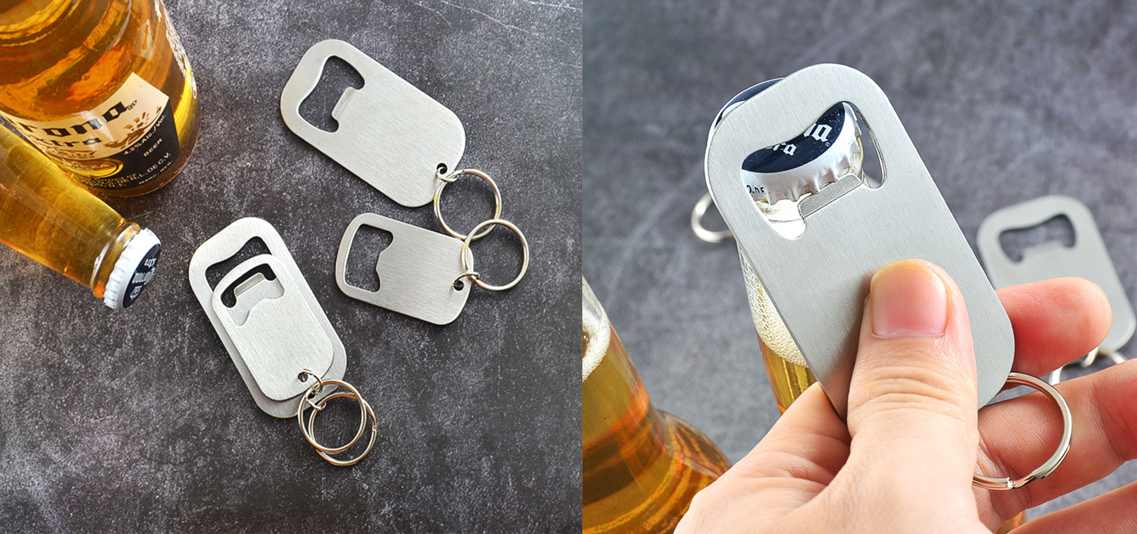 Stainless Steel Keychain Flat Bottle Opener Blank Professional Beer ...
