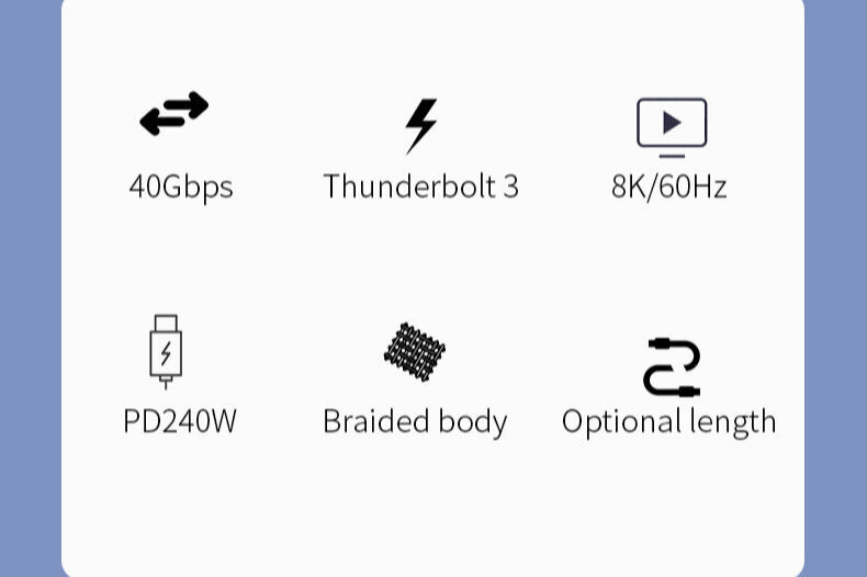 Buy Wholesale China Usb 40gbps Pd 240w Cable For Laptop And Power ...