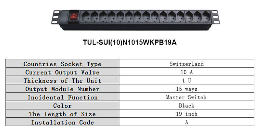 Swiss Switzerland Type 10a 15 Ways 19 Inch 1u Eu Power Strip - Buy ...