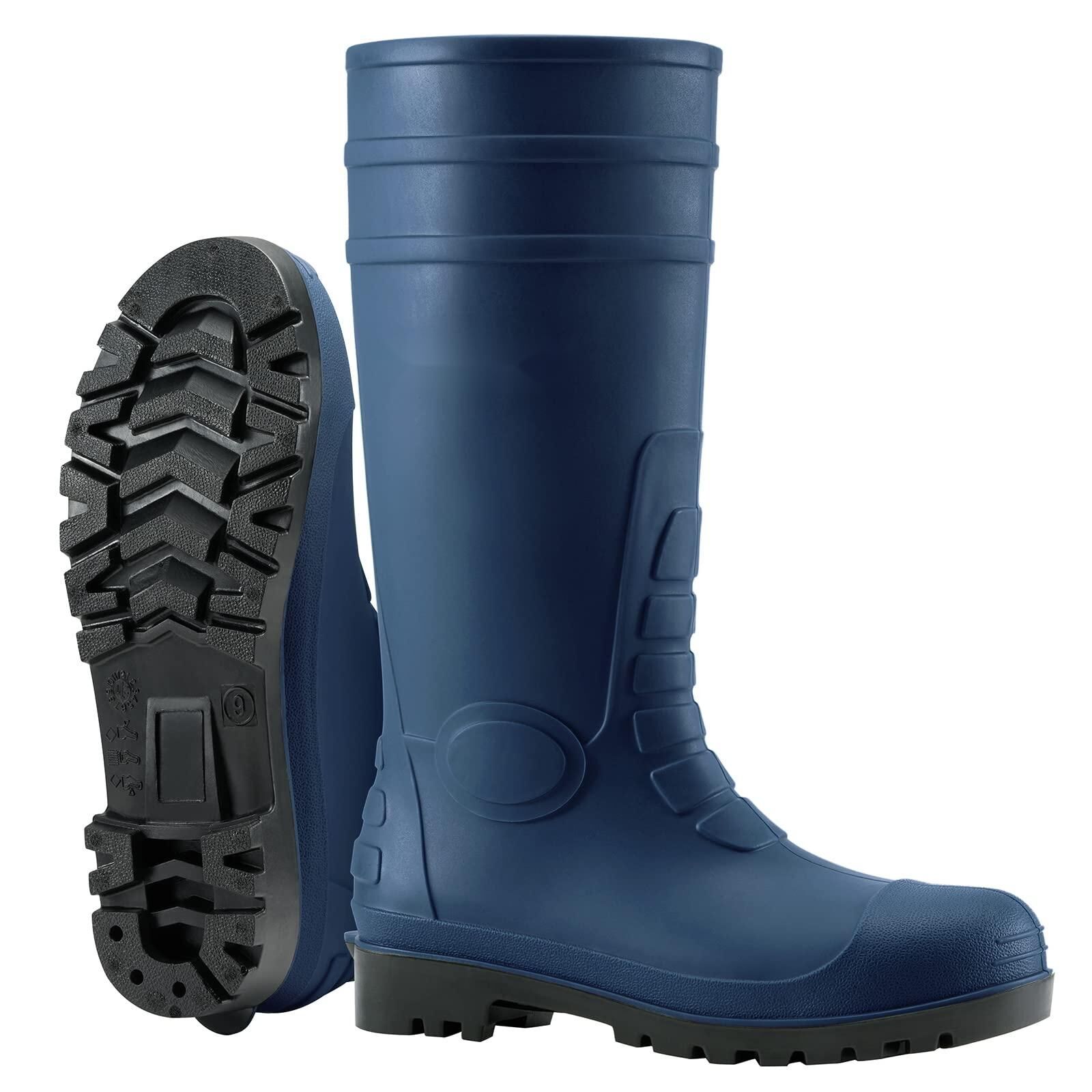 Compre Botas De Lluvia De Acero Para Hombre, Botas De Goma De Pvc ...