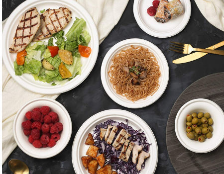 New Arrivals 100% Compostable 5 Compartment Plates Disposable Paper ...