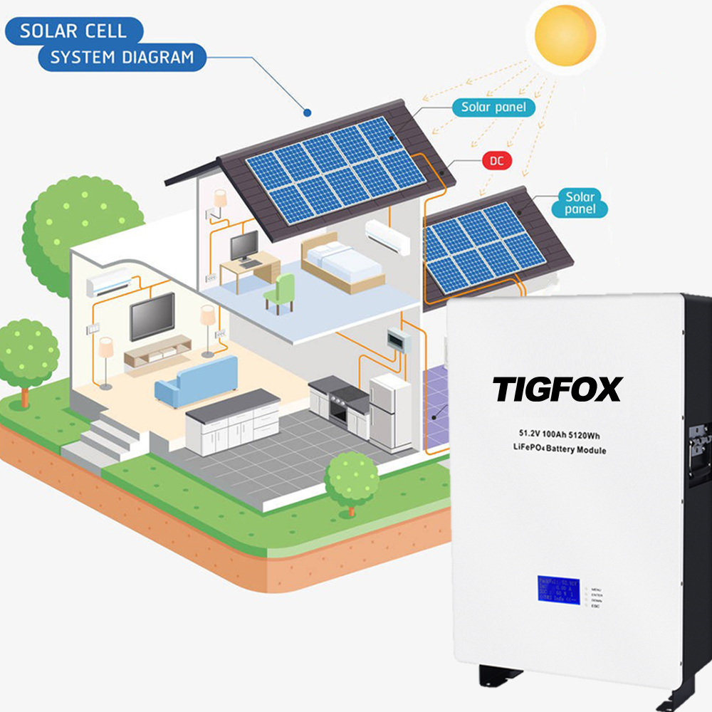 Tigfox 6000 Deep Cycles 51.2v 5.5kw 5kwh Battery Pack For Solar Energy ...