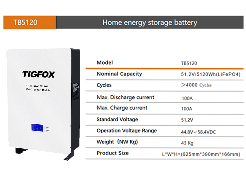 Tigfox 6000 Deep Cycles 51.2v 5.5kw 5kwh Battery Pack For Solar Energy ...