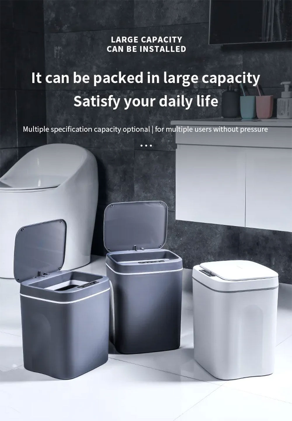 Buy Wholesale China Smart Induction Trash Can Automatic Dustbin Bucket ...
