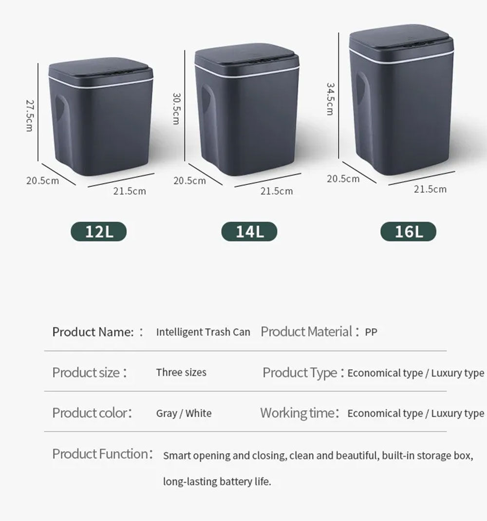 Buy Wholesale China Smart Induction Trash Can Automatic Dustbin Bucket ...