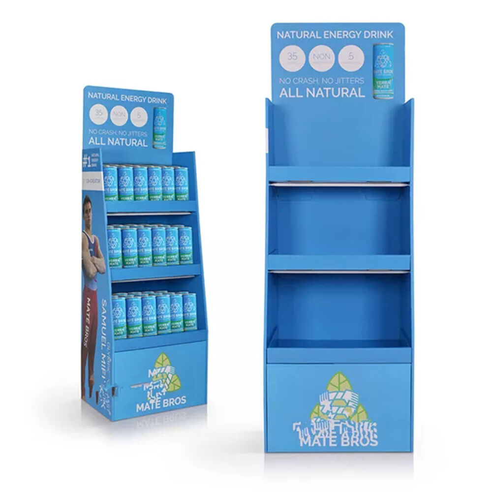 Cardboard Beverage Display Stand Pop Floor Display Rack For Energy ...