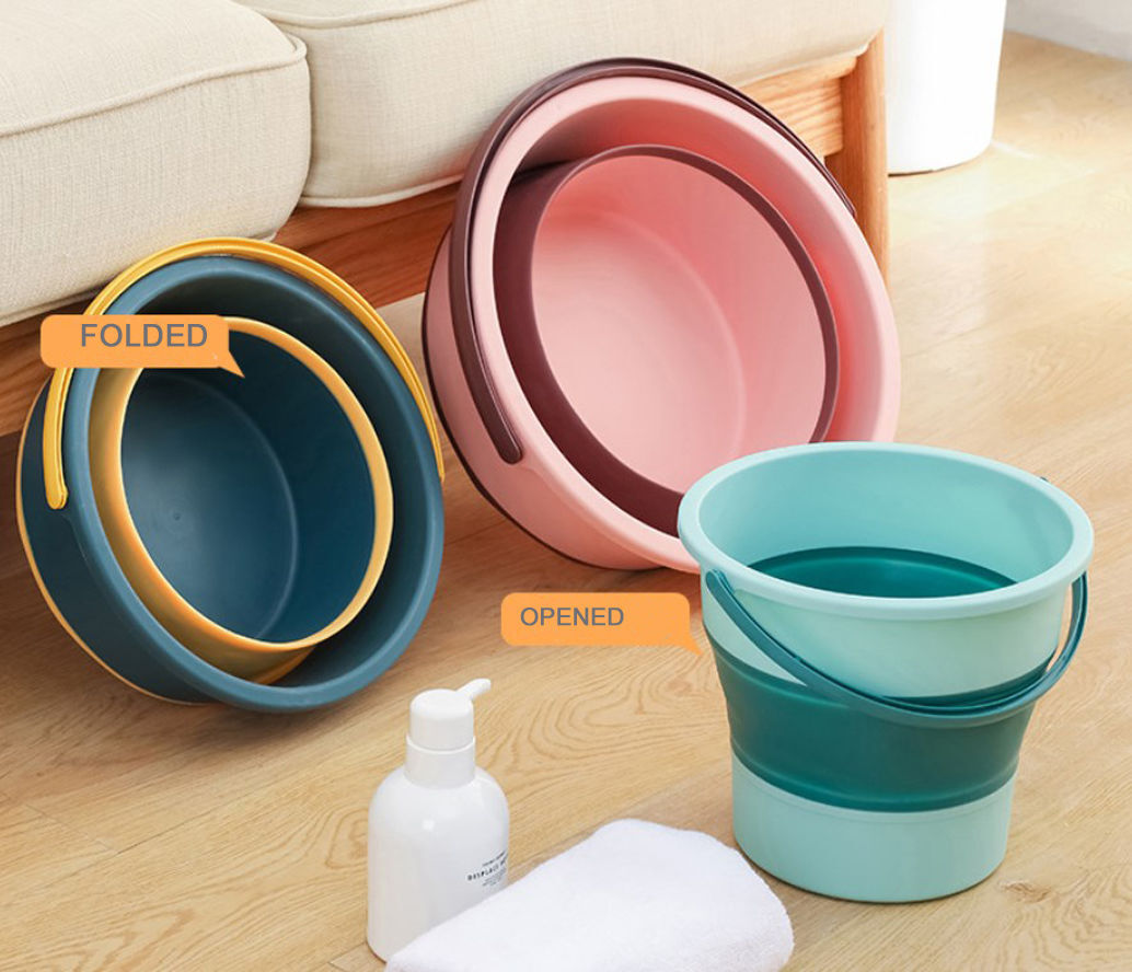 Portable Folding Plastic Water Buckets For Home Travel Camping Beach ...