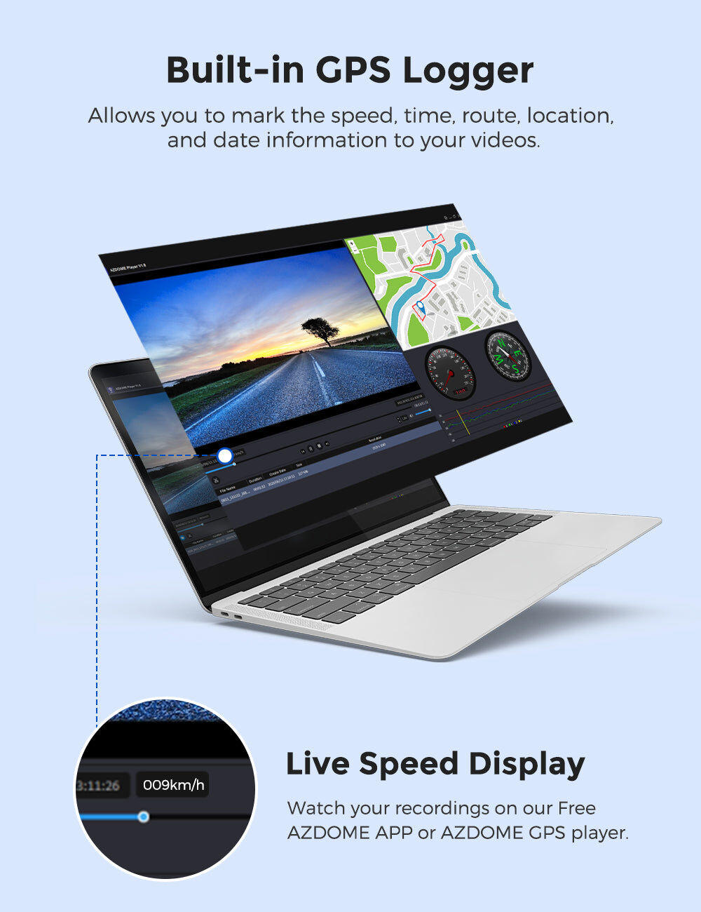 Azdome M63 Lite 4k Dual Dash Camera With Build-in Wifi Gps 3 Inch ...