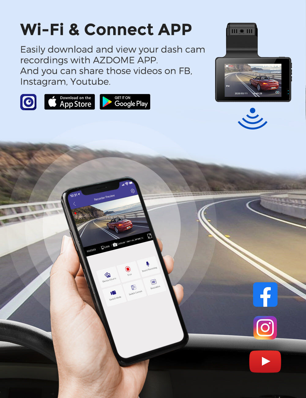 Azdome M63 Lite Dual Dashboard Camera Front 2k And Rear 1080p With ...