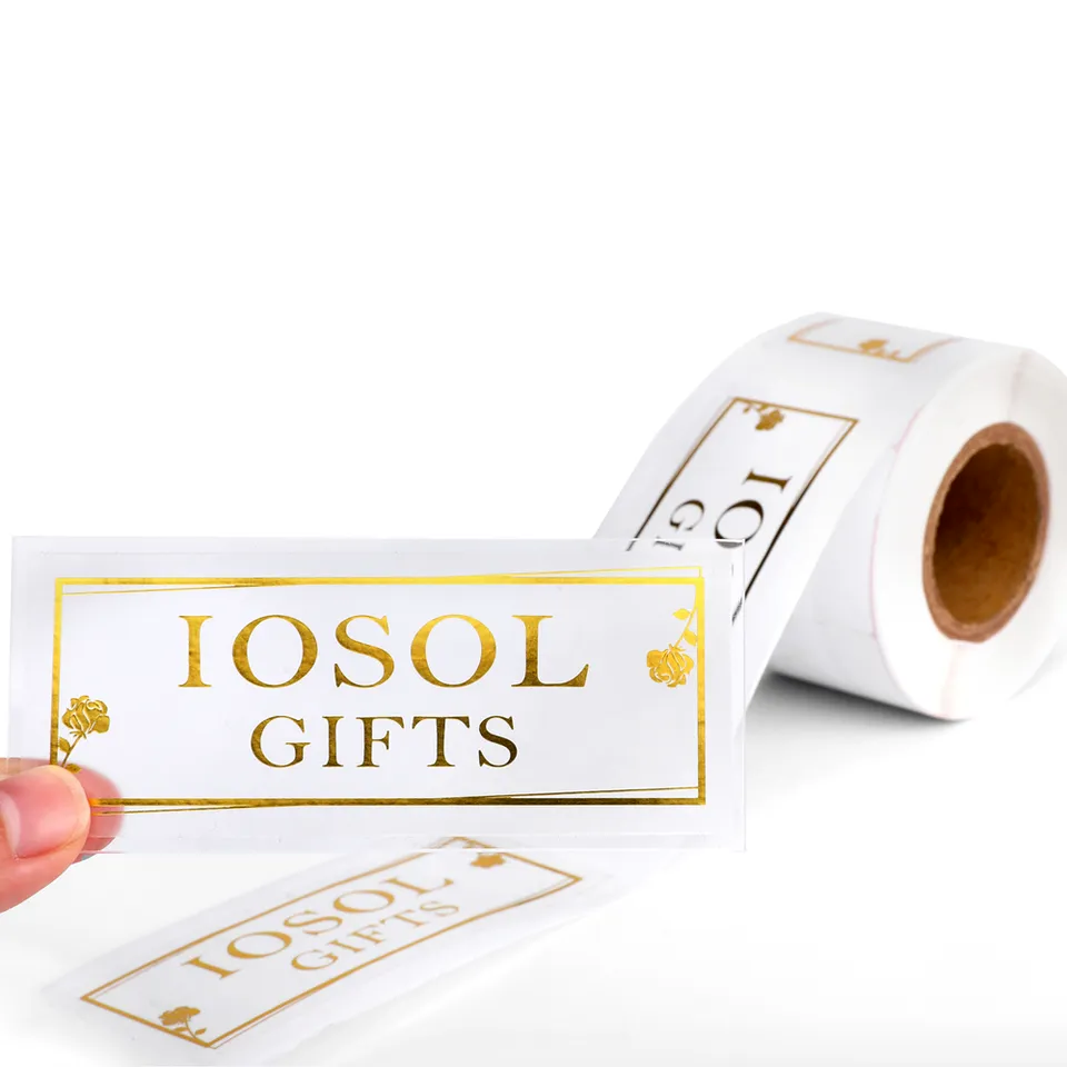 High Quality Custom Sticker Logo Clear Gold Foil Die Cut Labels ...