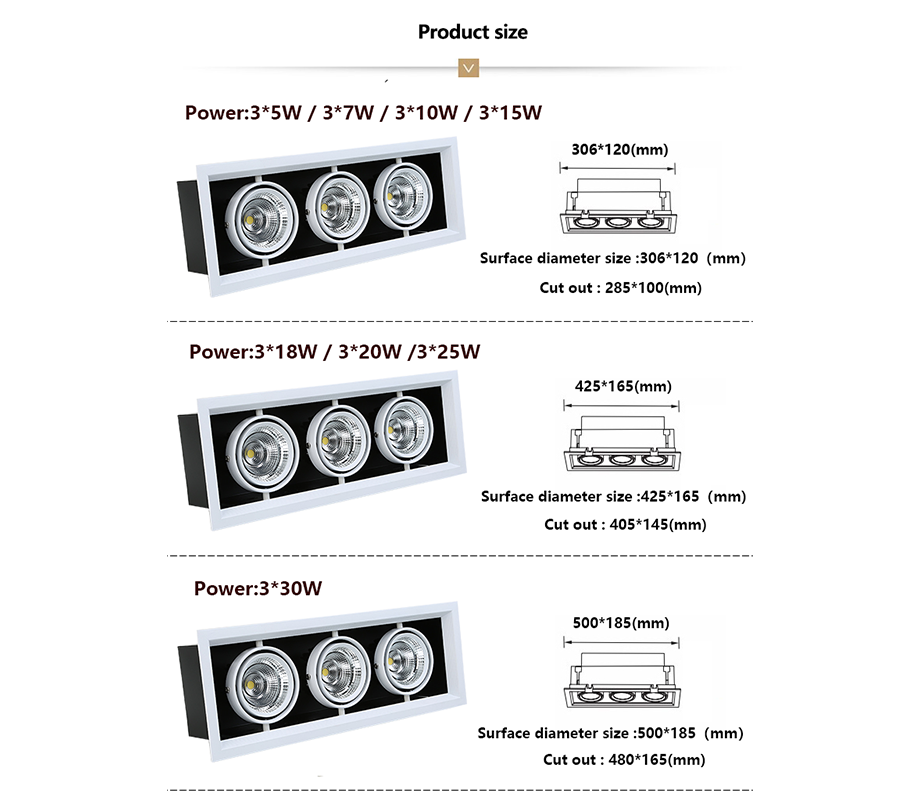 Buy Wholesale China Anti Glare Cob Recessed Led Downlight 3x15w 45w ...