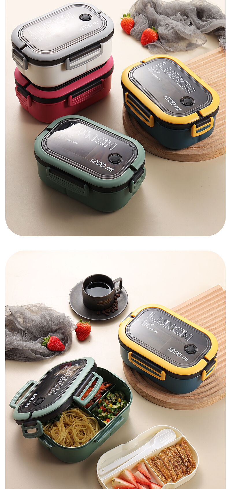 Buy Wholesale China Wholesale Portable Hermetic Lunch Box 2 Layer Grid ...