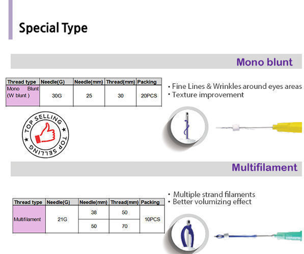 Buy Wholesale China Ce Pdo Thread Cog 4d L Blunt 19g 100mm Face Lifting ...