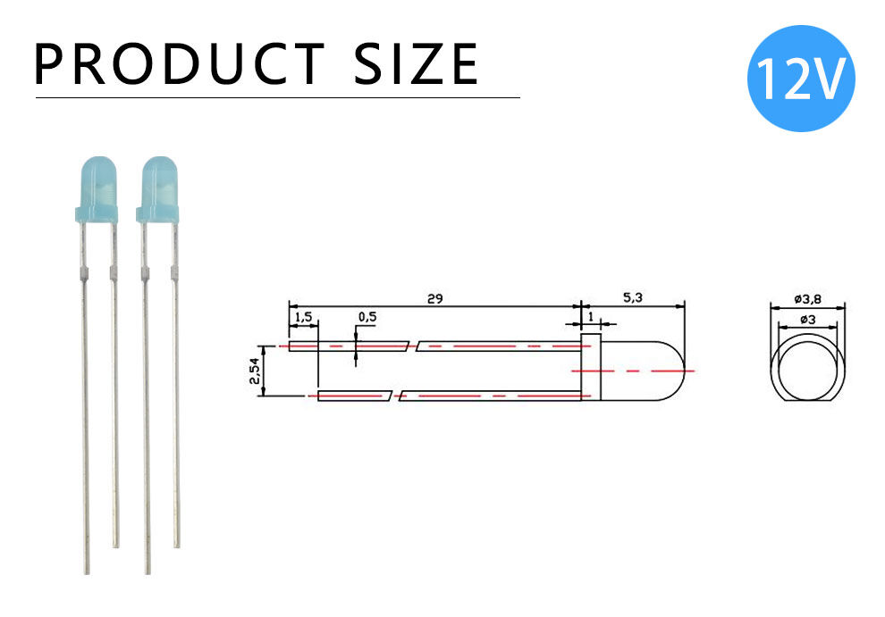 Buy Wholesale China Wholesale 12v 3mm Blue Led With Built-in Resistor ...