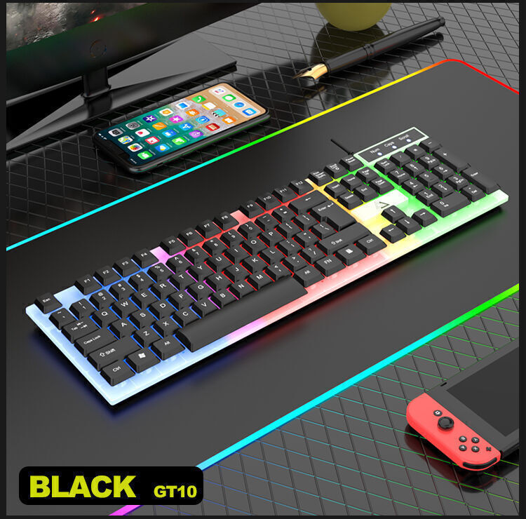 Factory Oem/ready-to-go Wired Gaming Keyboard And Mouse, Rainbow ...