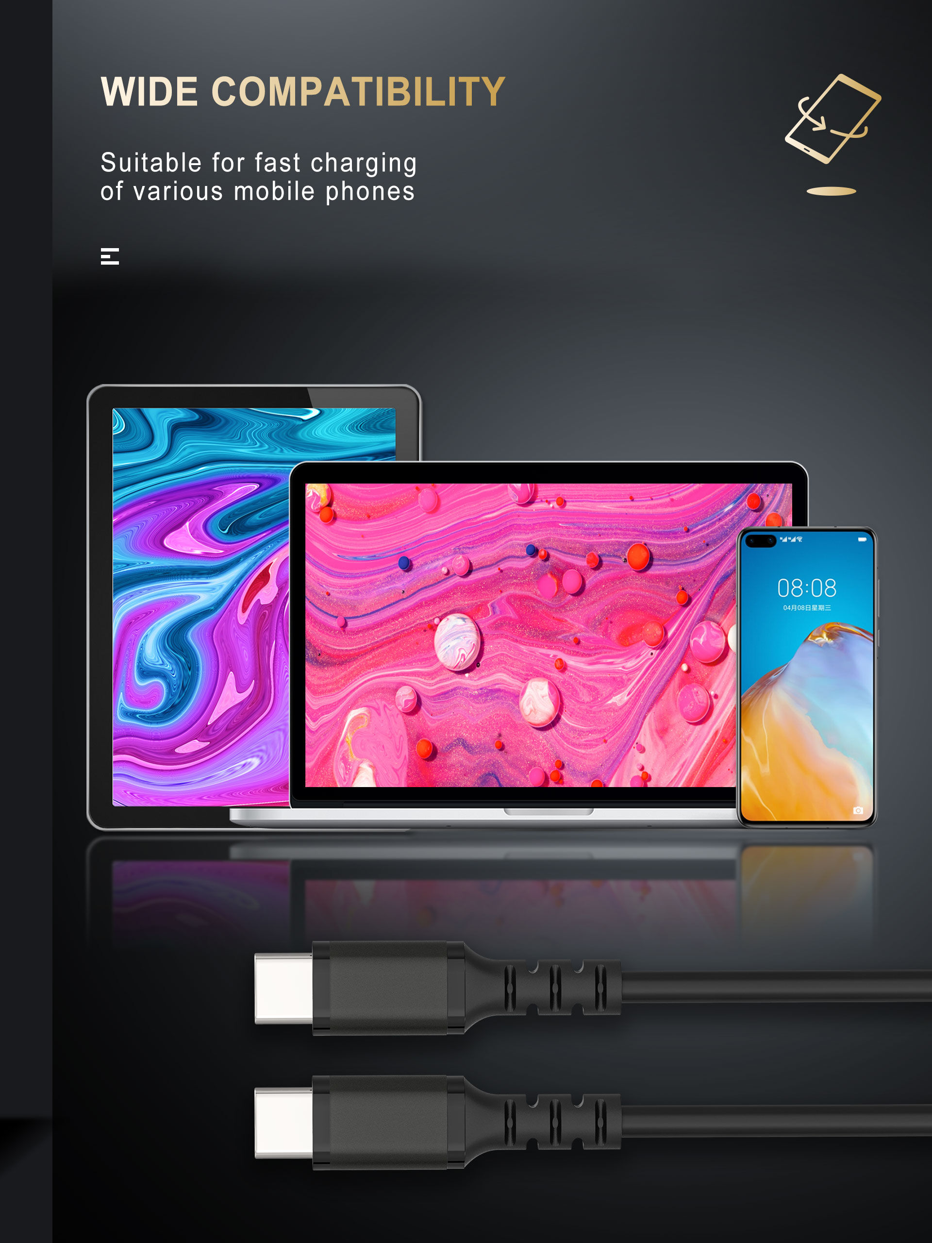 Buy Wholesale China Oem/odm Usb C 2.0 To Usb C Cable Usb Type C 5v/3a ...