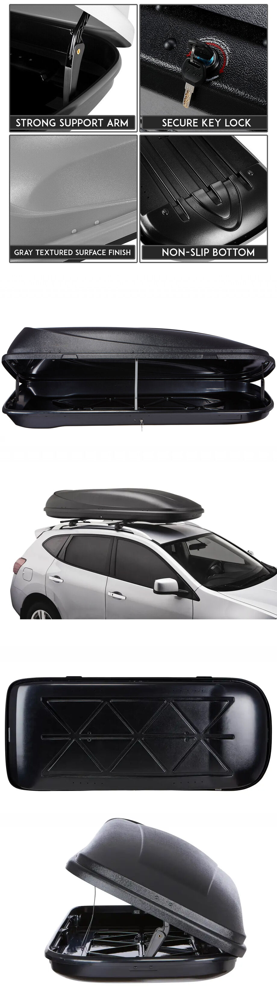 Car Roof Top Luggage Box Roof Rack Storage Carrier Box Waterproof Car ...