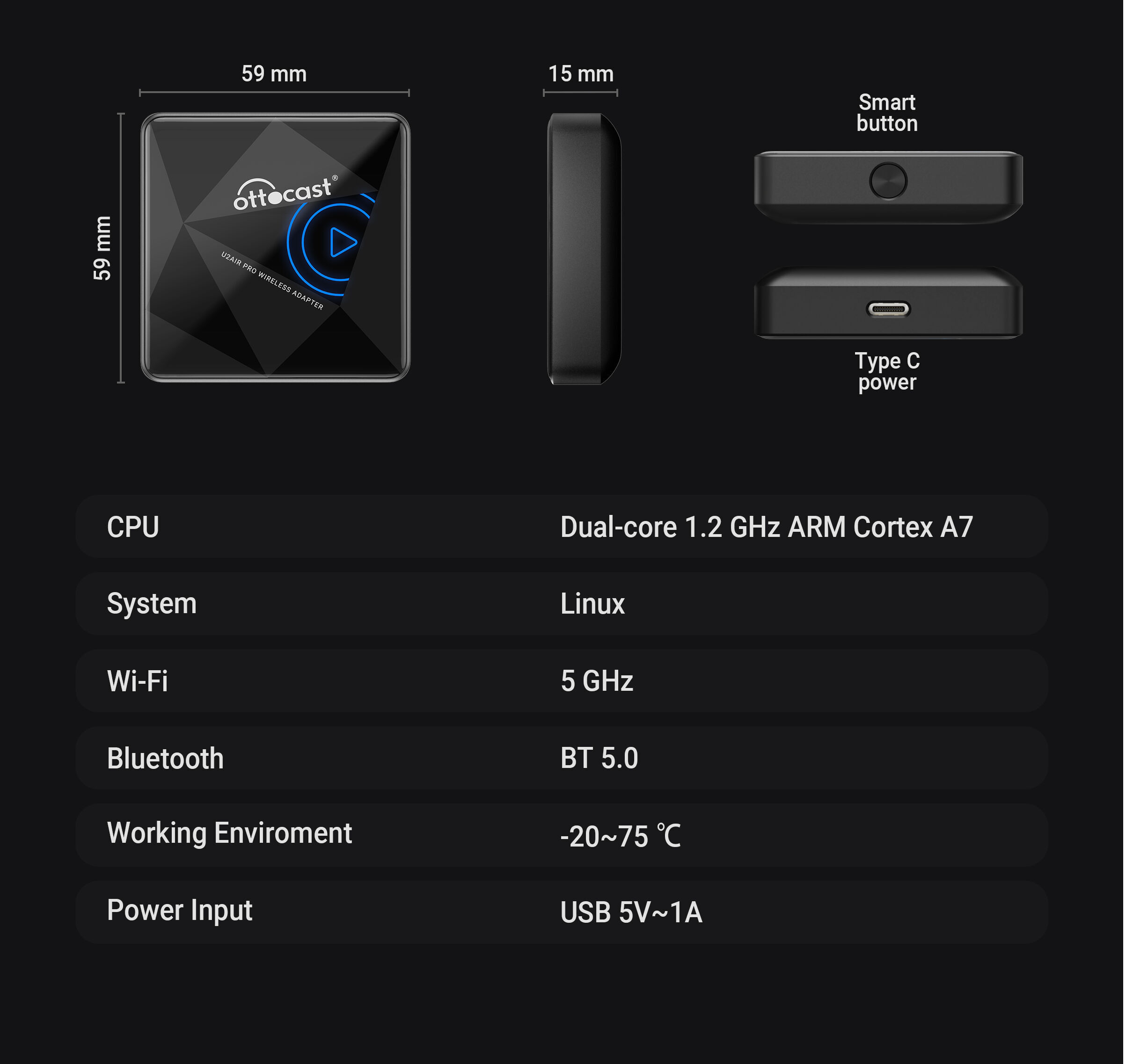 Buy Wholesale China Ottocast Carplay Mini Ai Box Car Magic Box Smart ...