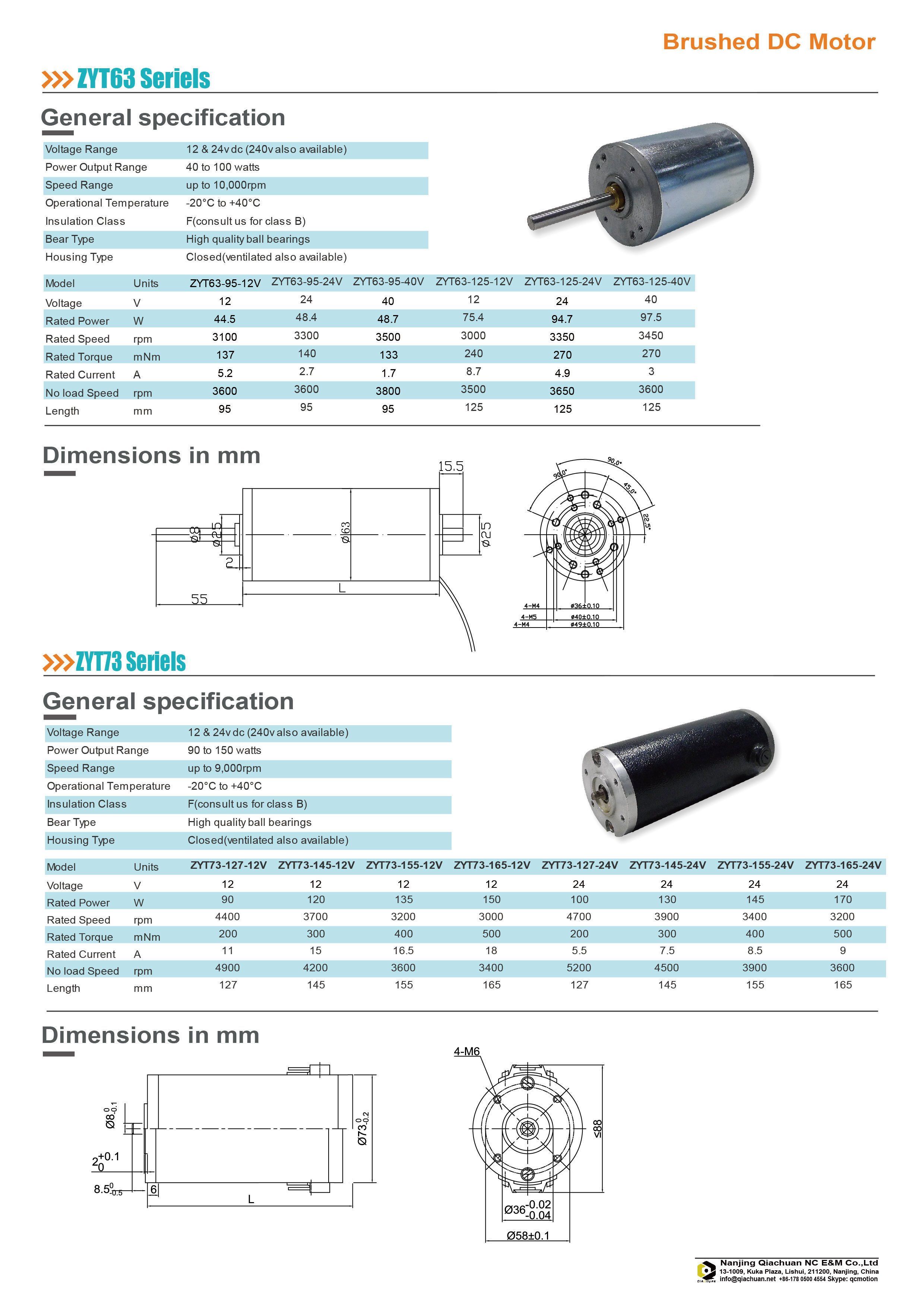 Buy Wholesale China Zyt73-145-12v 14v Dc Motor For Vehicle Industry ...