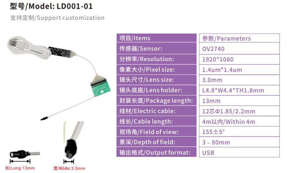 Ov2740 3.0mm Endoscope Camera Module Micro Hd Usb Module With Sensor ...