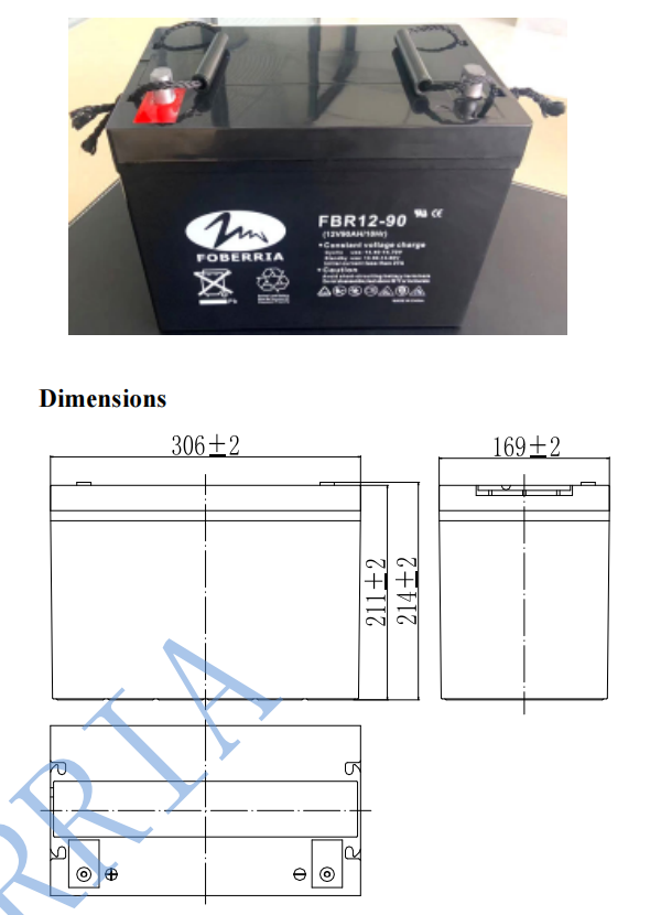 Buy Wholesale China Fbr12-90 12v 90ah/10hr Vrla Maintenance-free Sealed ...