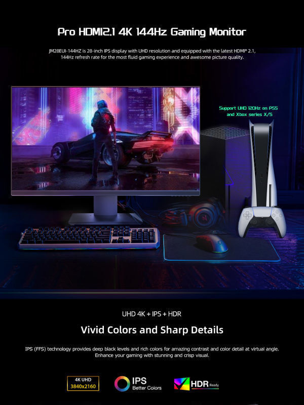 Buy China Wholesale 4k 144hz 28" Gaming Monitor Support Uhd 120hz On ...