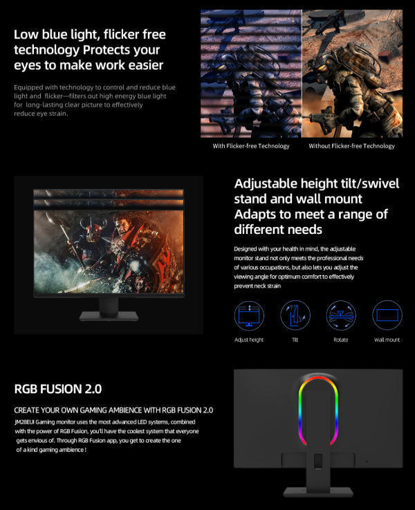 Buy China Wholesale 4k 144hz 28" Gaming Monitor Support Uhd 120hz On ...