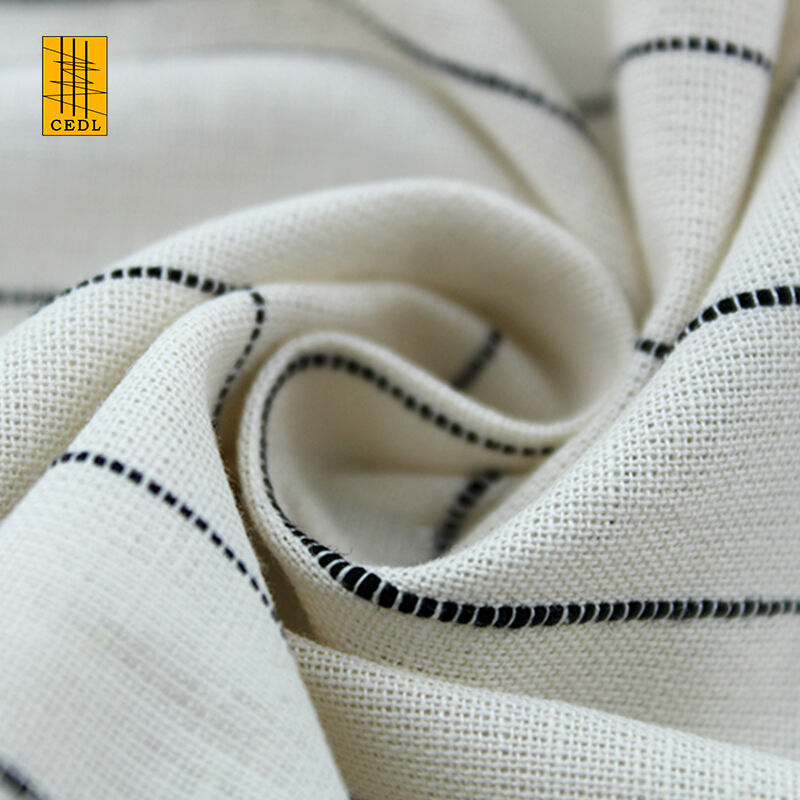 Buy Wholesale China Running Design Linen Cotton Yarn-dyed Fabric Stripe ...