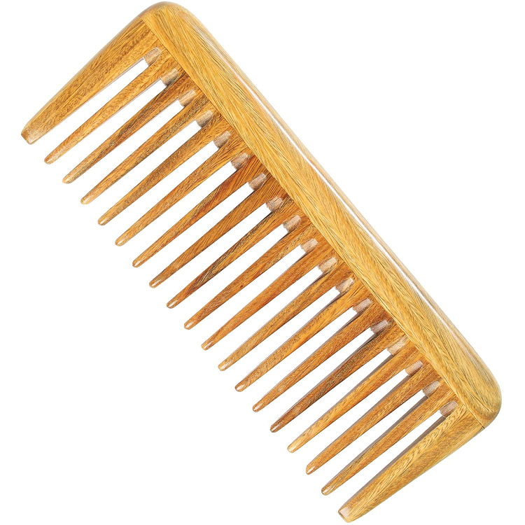 Newest 100% Natural Green Sandal Wood Hair & Beard Comb Anti Static ...