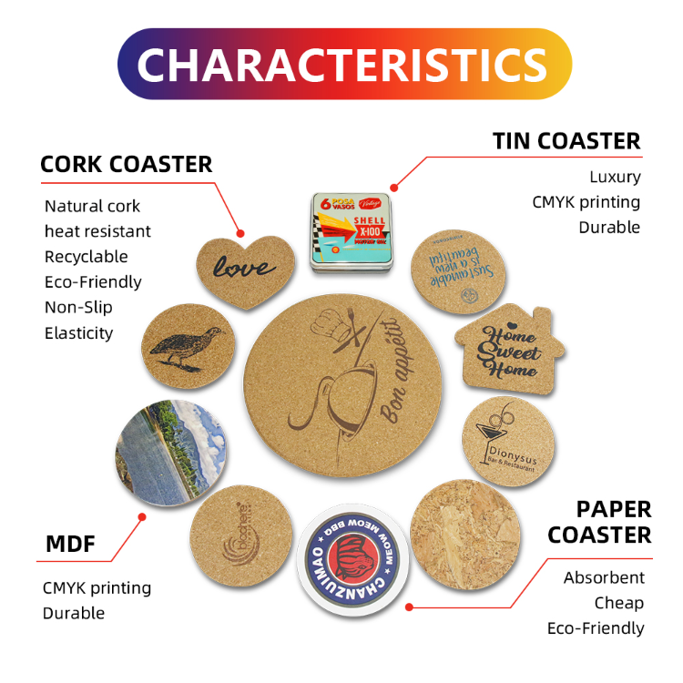 Buy Wholesale China Custom Printing Cork Coasters With Metal Holder Set ...